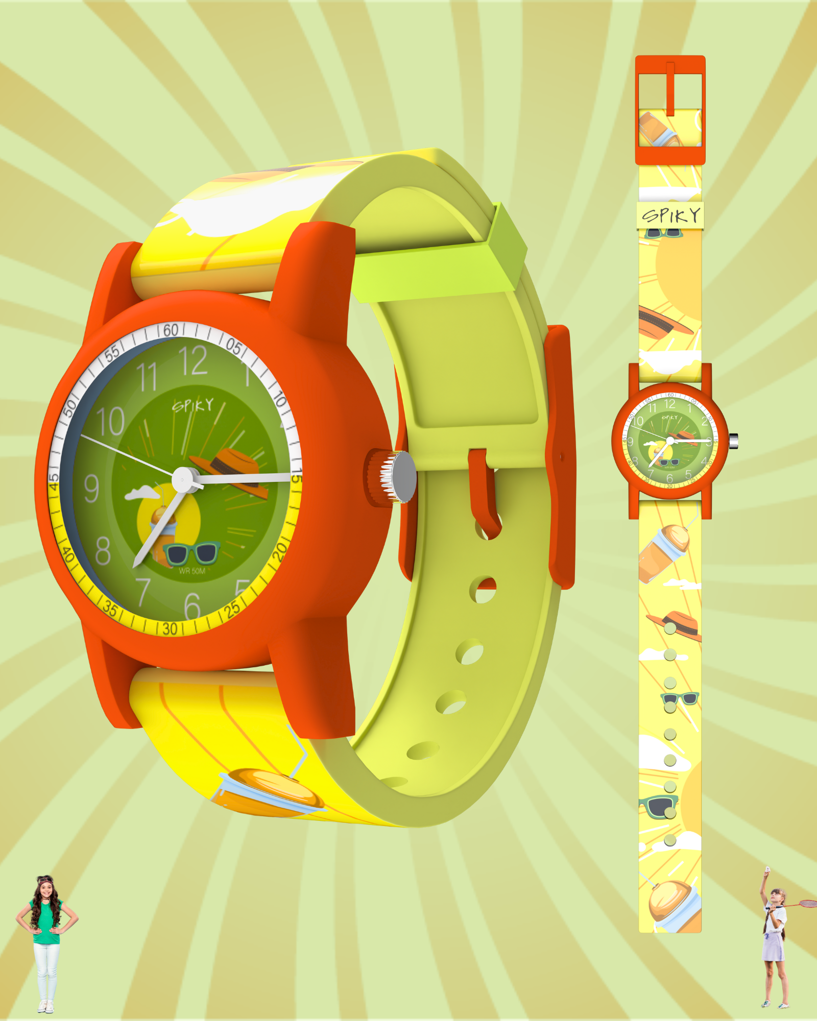 Spiky SLEEK Round Floral Printed Analog Watch for Kids - Suitable for ...